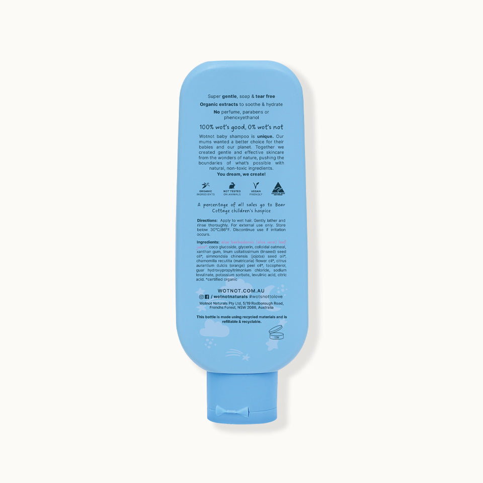 Organic Baby Shampoo | Natural Baby Skincare Products – Wotnot Naturals ...